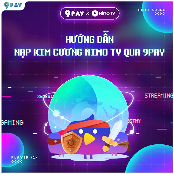 Hướng dẫn nạp kim cương Nimo TV qua ví điện tử 9Pay
